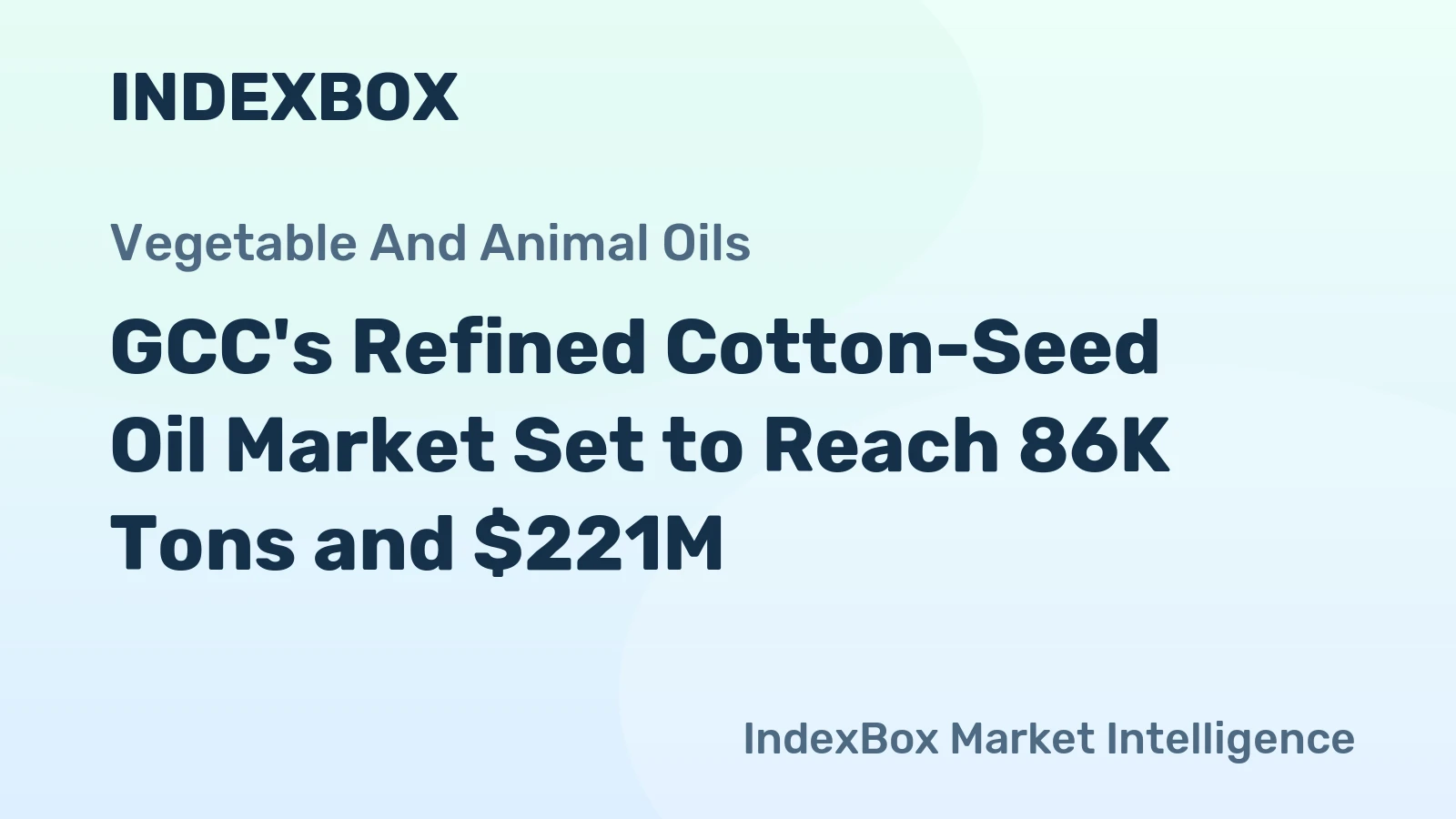 GCC's Refined Cotton-Seed Oil Market Set to Reach 86K Tons and $221M