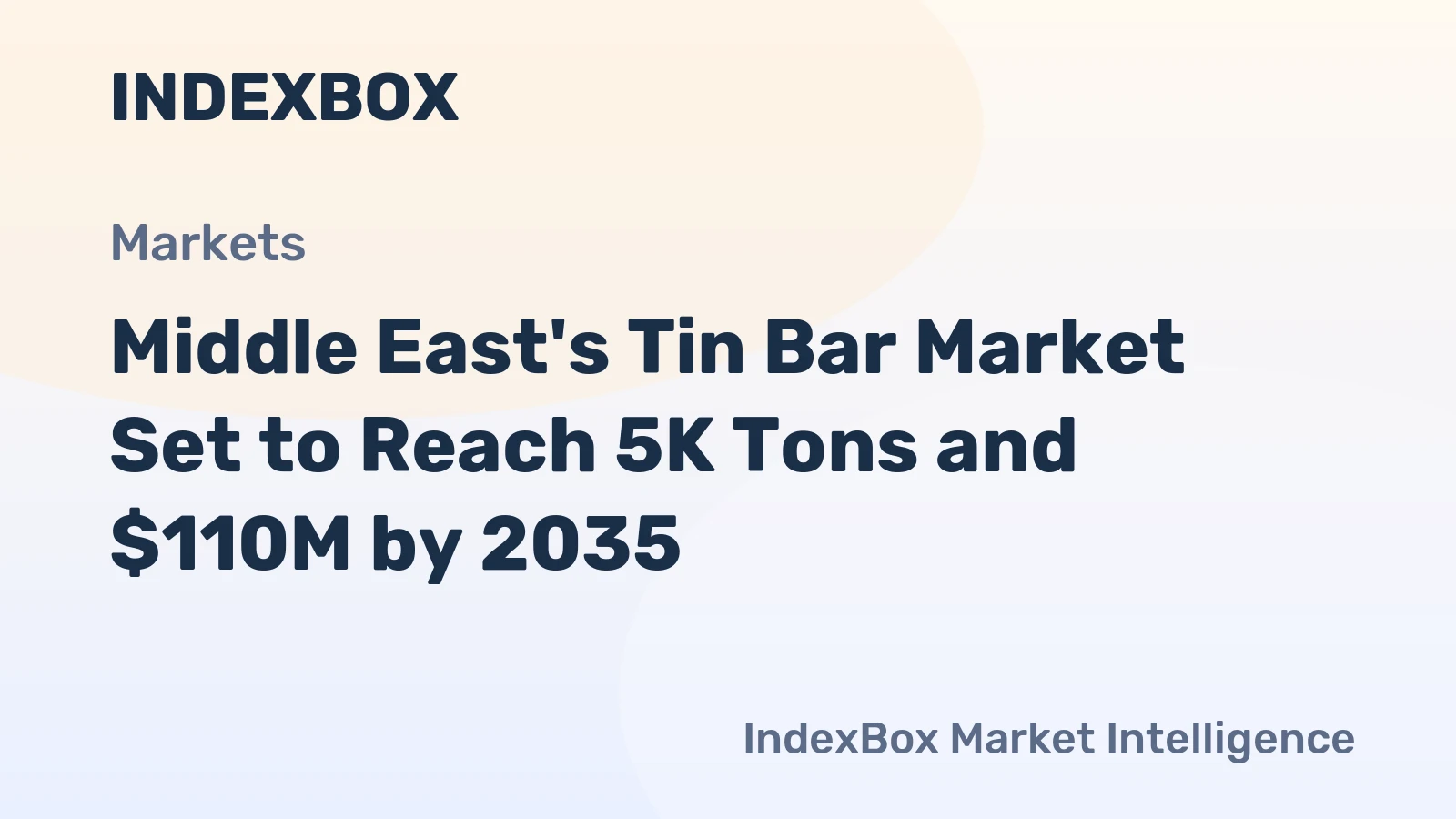 Middle East's Tin Bar Market Set to Reach 5K Tons and $110M by 2035