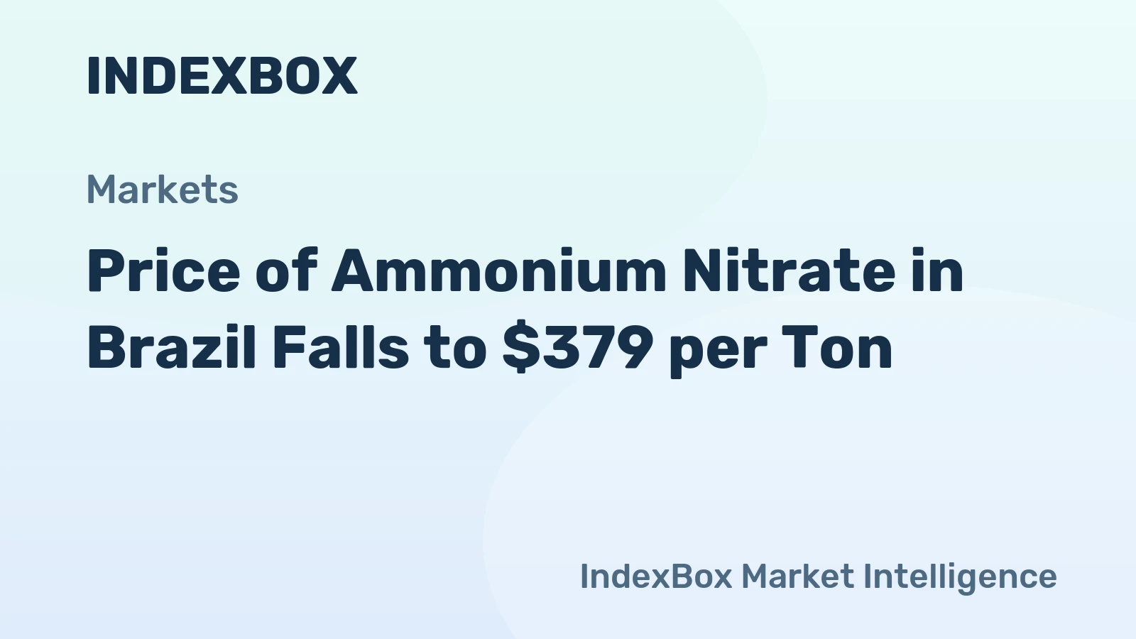 Price of Ammonium Nitrate in Brazil Falls to $379 per Ton