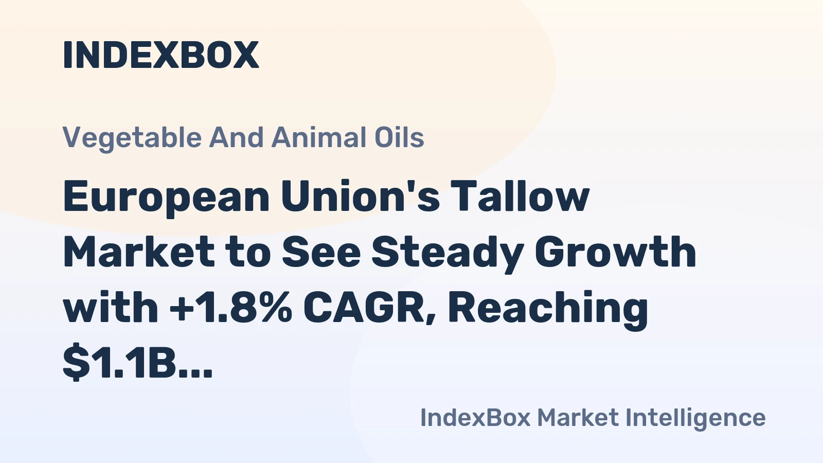 European Union's Tallow Market to See Steady Growth with +1.8% CAGR, Reaching $1.1B by 2035