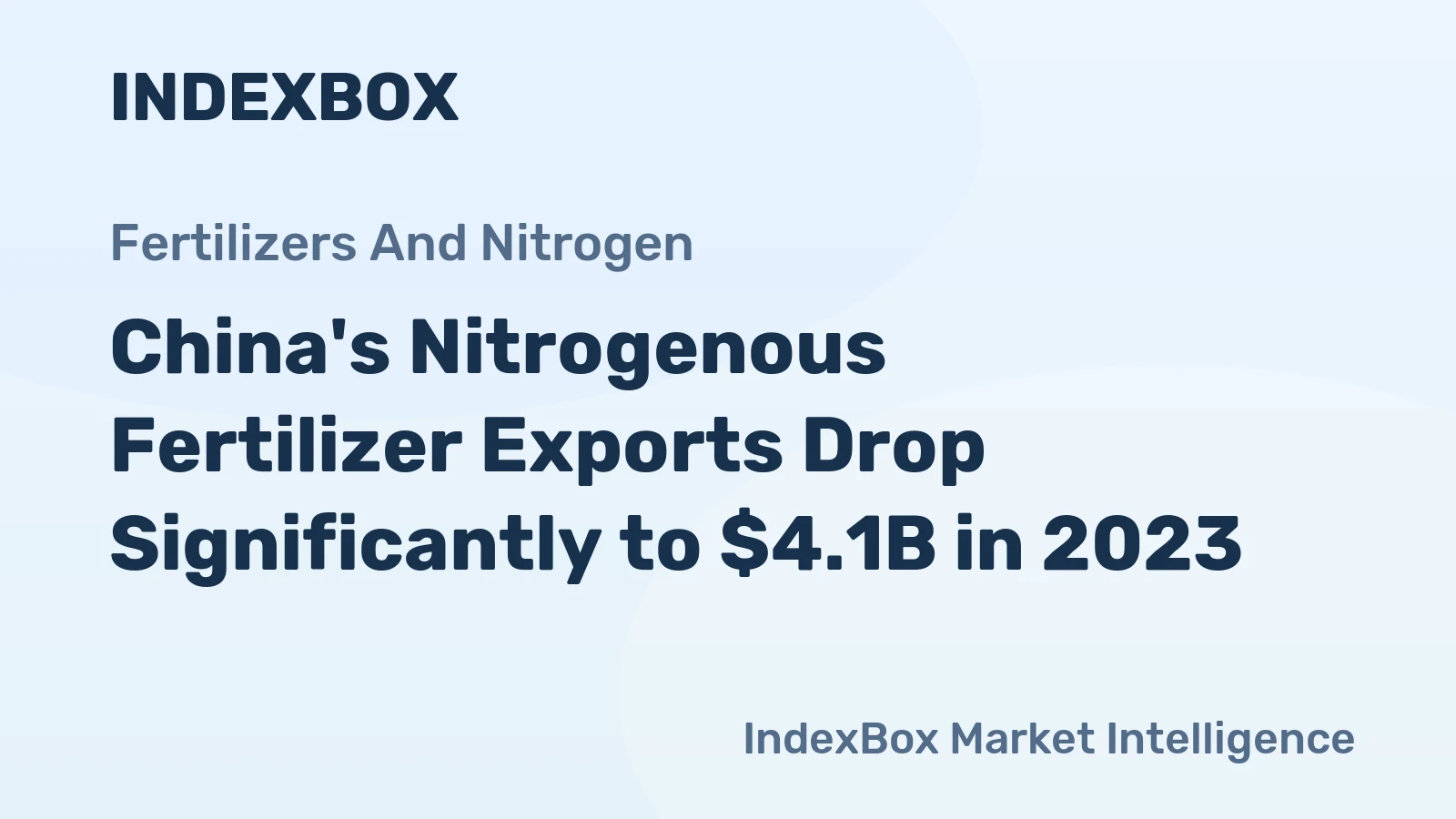 China's Nitrogenous Fertilizer Exports Drop Significantly to $4.1B in 2023