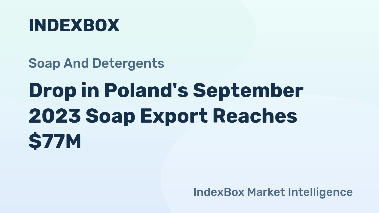 Drop in Poland's September 2023 Soap Export Reaches $77M