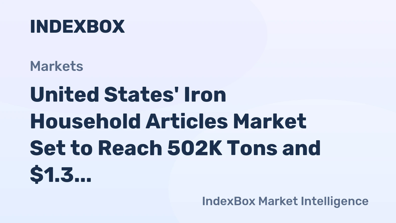 United States' Iron Household Articles Market Set to Reach 502K Tons and $1.3 Billion in Value