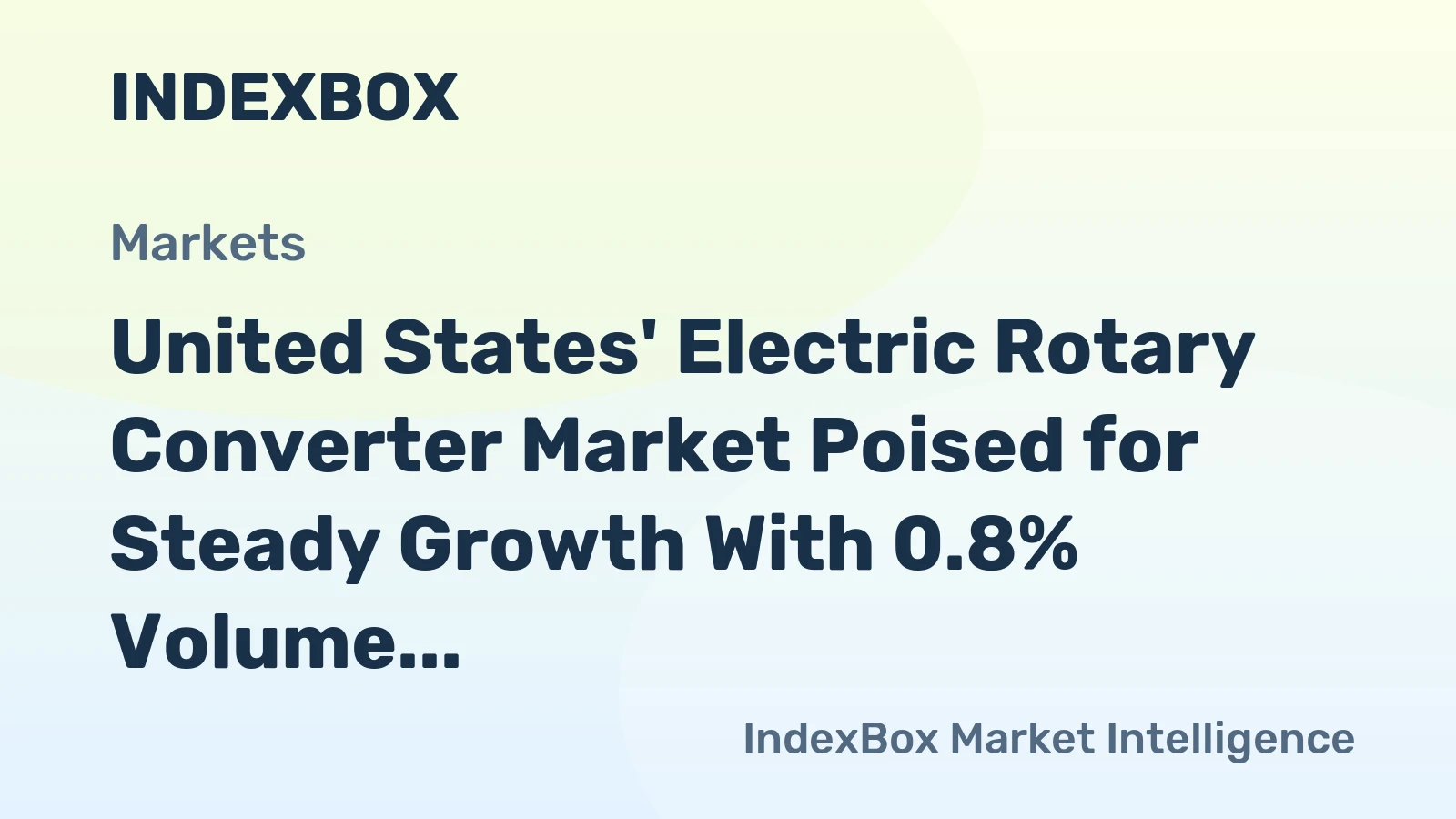 United States' Electric Rotary Converter Market Poised for Steady Growth With 0.8% Volume CAGR Through 2035
