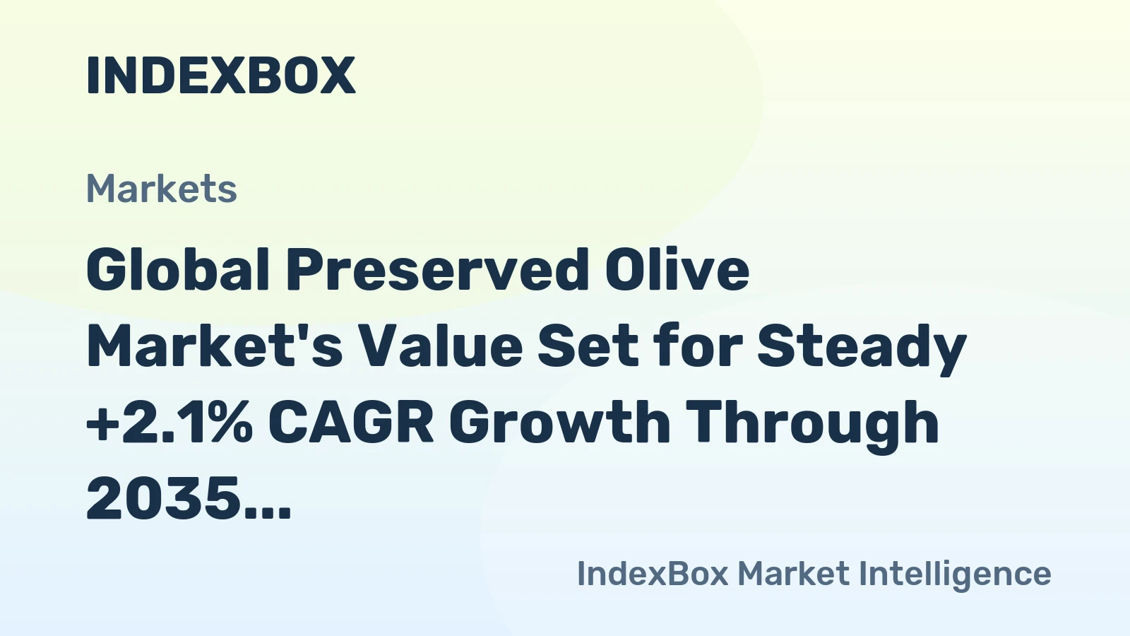 Global Preserved Olive Market's Value Set for Steady +2.1% CAGR Growth Through 2035