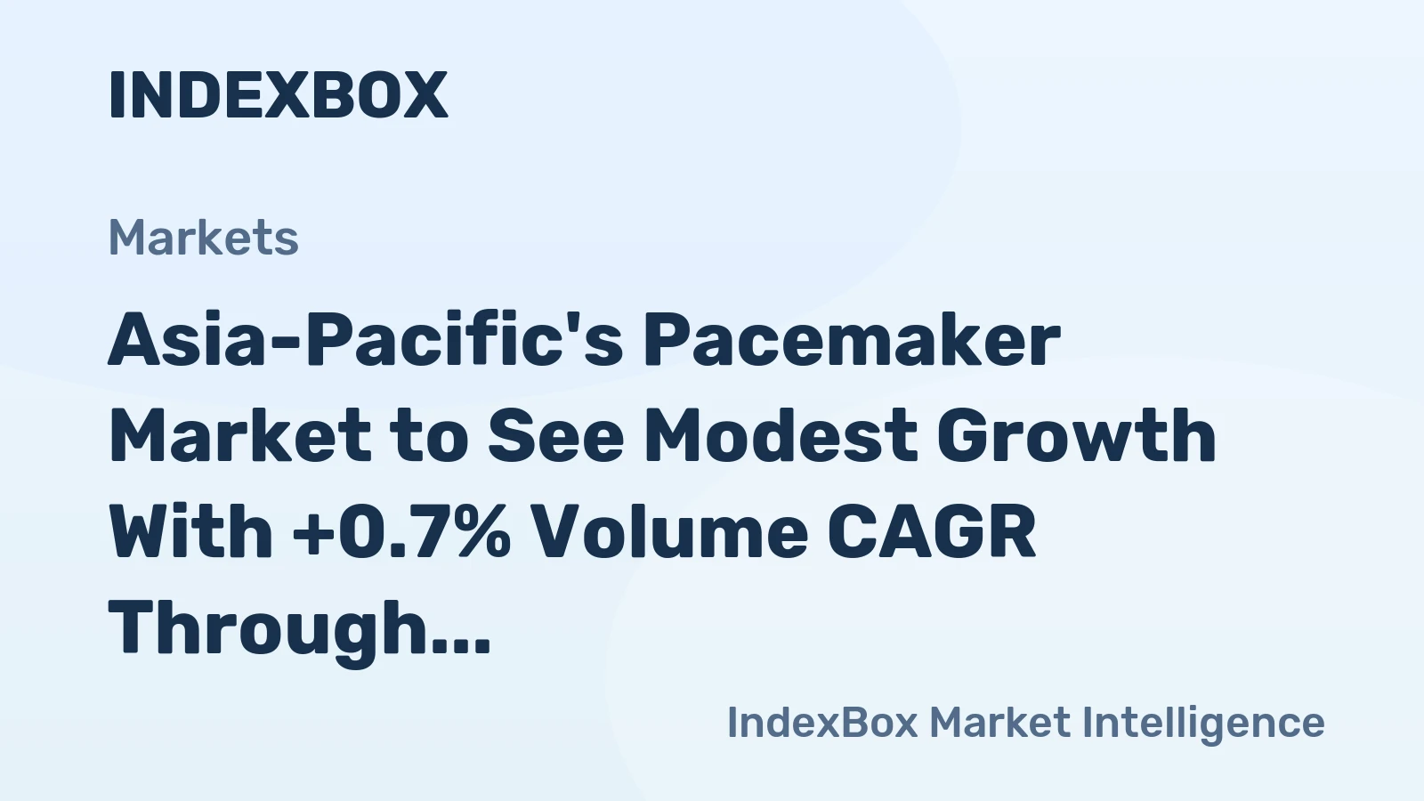 Asia-Pacific's Pacemaker Market to See Modest Growth With +0.7% Volume CAGR Through 2035