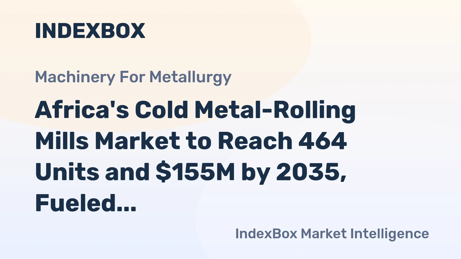 Africa's Cold Metal-Rolling Mills Market to Reach 464 Units and $155M by 2035, Fueled by Growing Demand