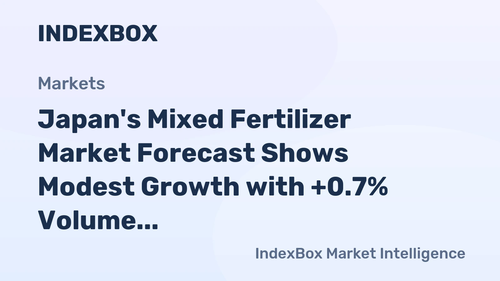 Japan's Mixed Fertilizer Market Forecast Shows Modest Growth with +0.7% Volume CAGR Through 2035