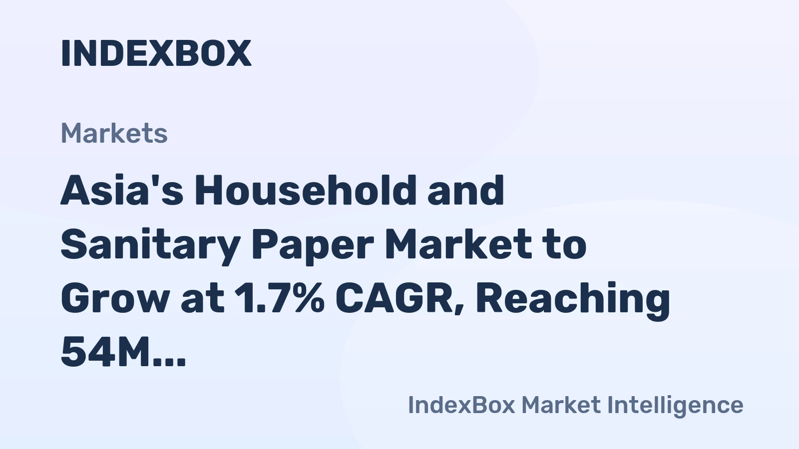 Asia's Household and Sanitary Paper Market to Grow at 1.7% CAGR, Reaching 54M Tons by 2035