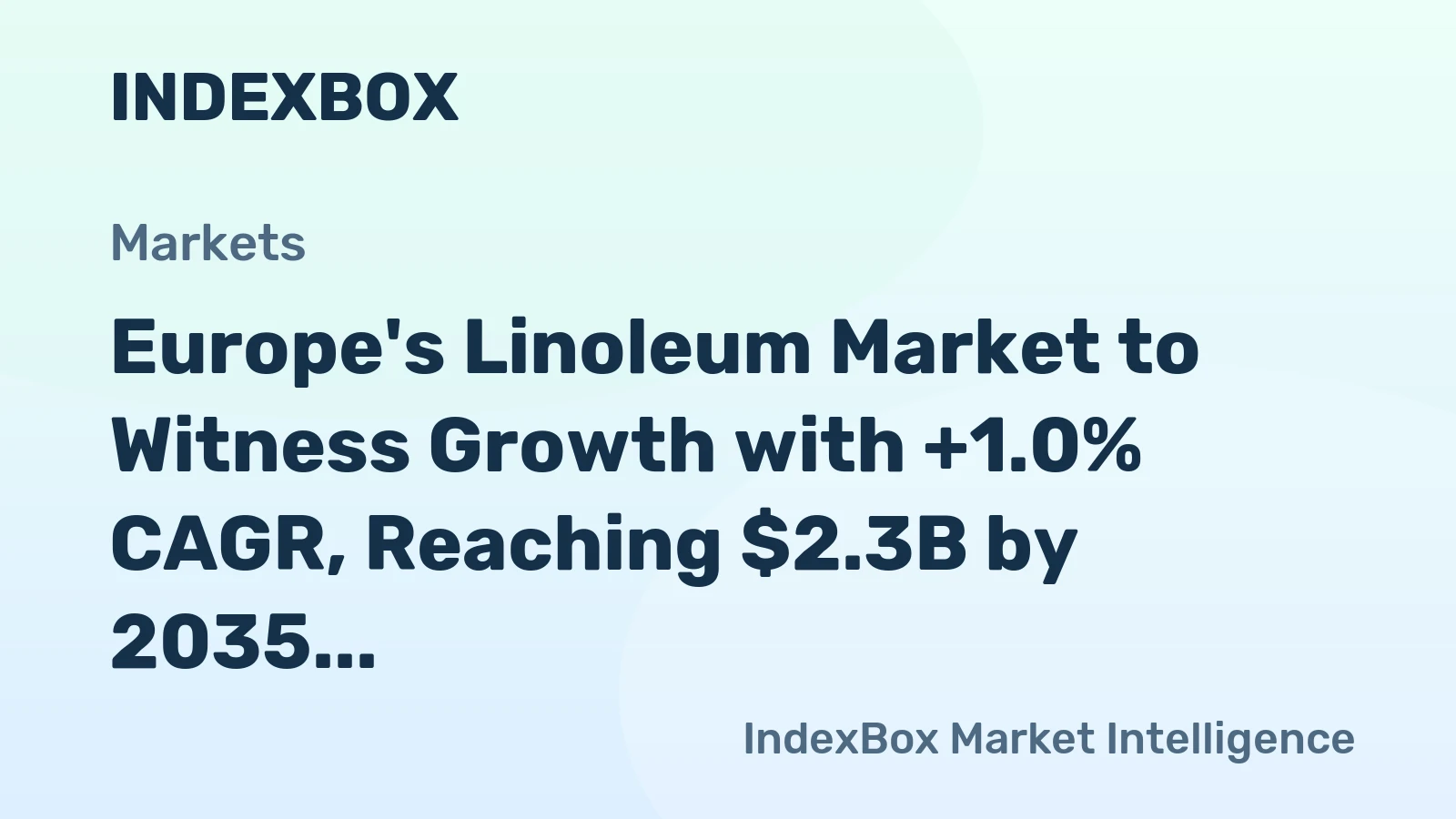 Europe's Linoleum Market to Witness Growth with +1.0% CAGR, Reaching $2.3B by 2035