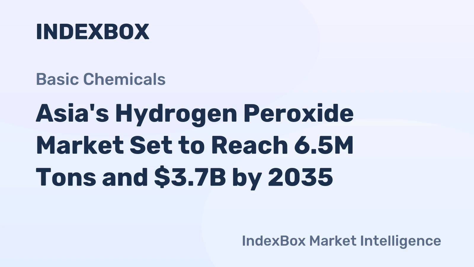 Asia's Hydrogen Peroxide Market Set to Reach 6.5M Tons and $3.7B by 2035