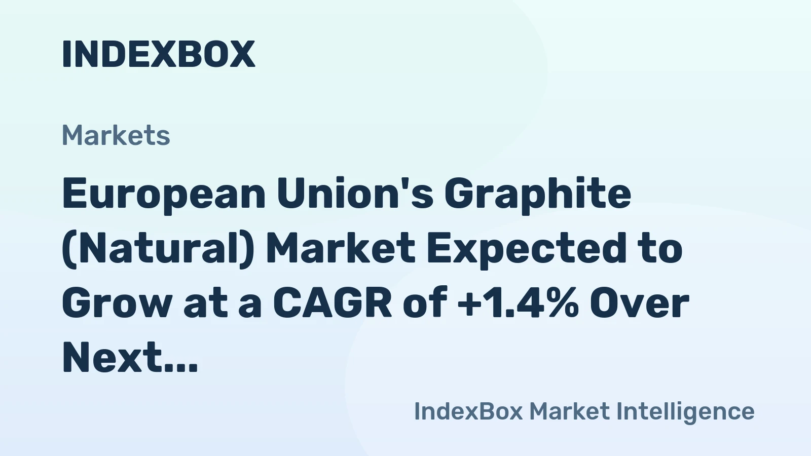 European Union's Graphite (Natural) Market Expected to Grow at a CAGR of +1.4% Over Next Decade