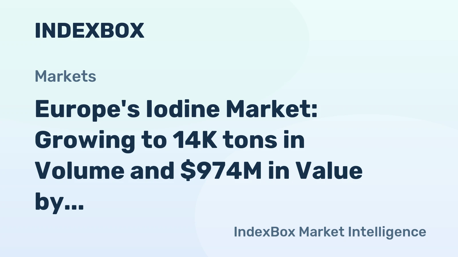 Europe's Iodine Market: Growing to 14K tons in Volume and $974M in Value by 2035