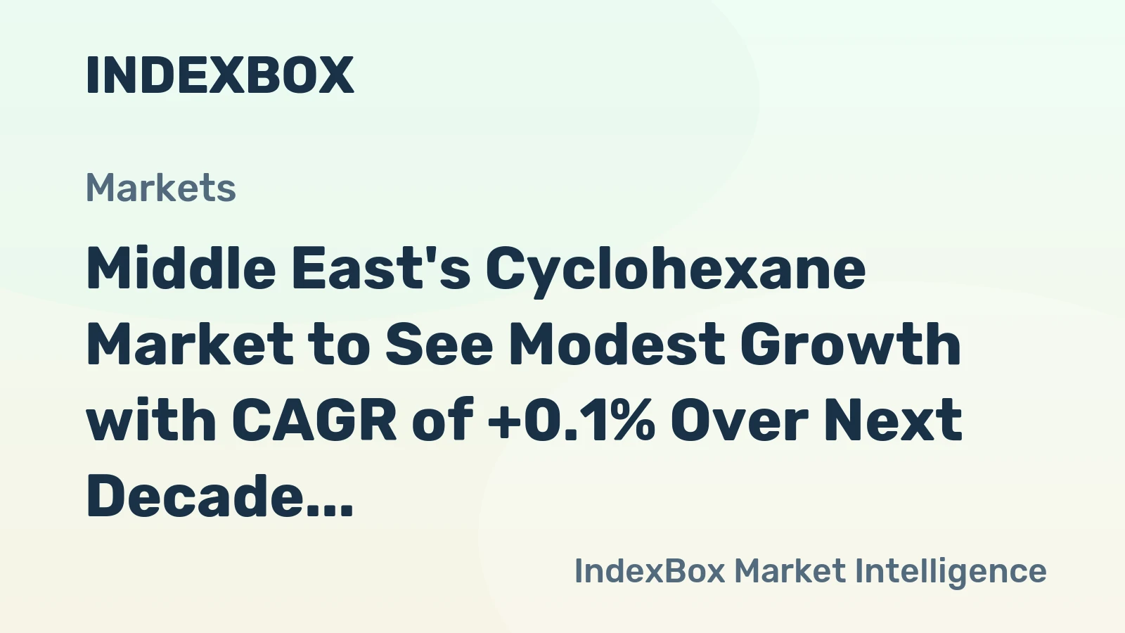 Middle East's Cyclohexane Market to See Modest Growth with CAGR of +0.1% Over Next Decade