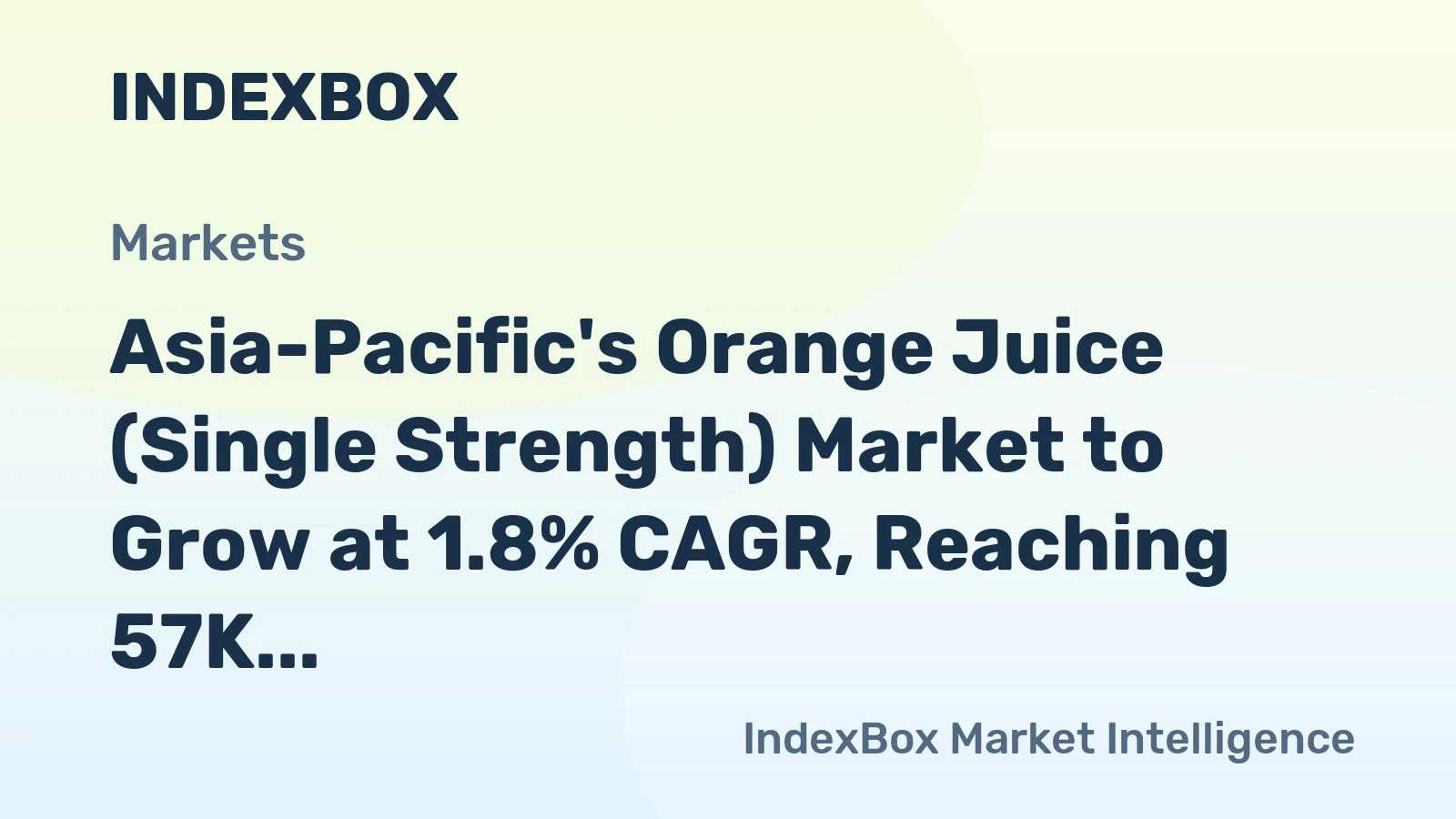 Asia-Pacific's Orange Juice (Single Strength) Market to Grow at 1.8% CAGR, Reaching 57K Tons by 2035