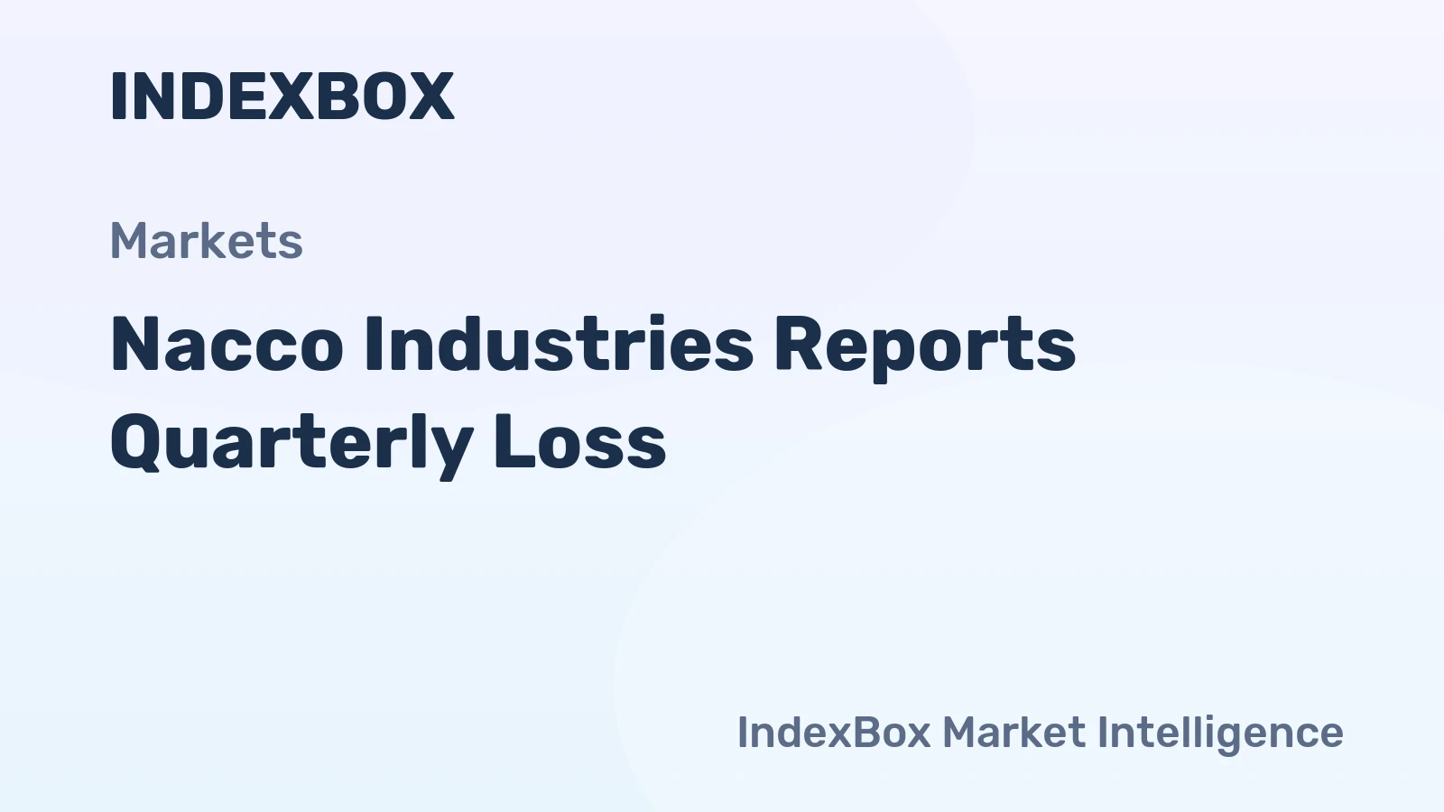 Nacco Industries Reports Quarterly Loss