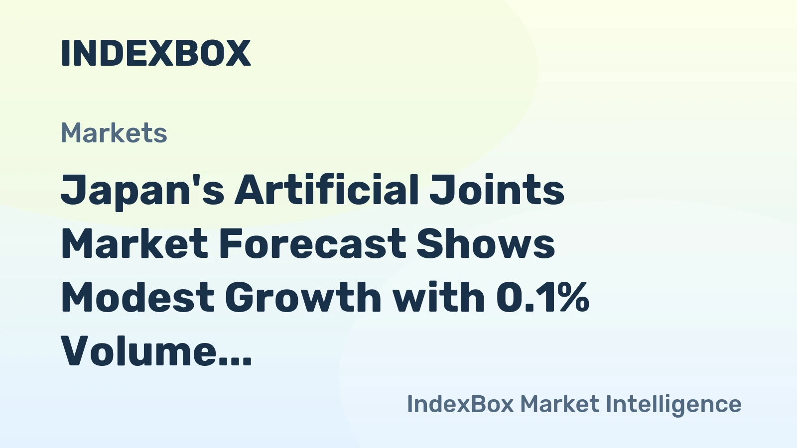 Japan's Artificial Joints Market Forecast Shows Modest Growth with 0.1% Volume CAGR Through 2035