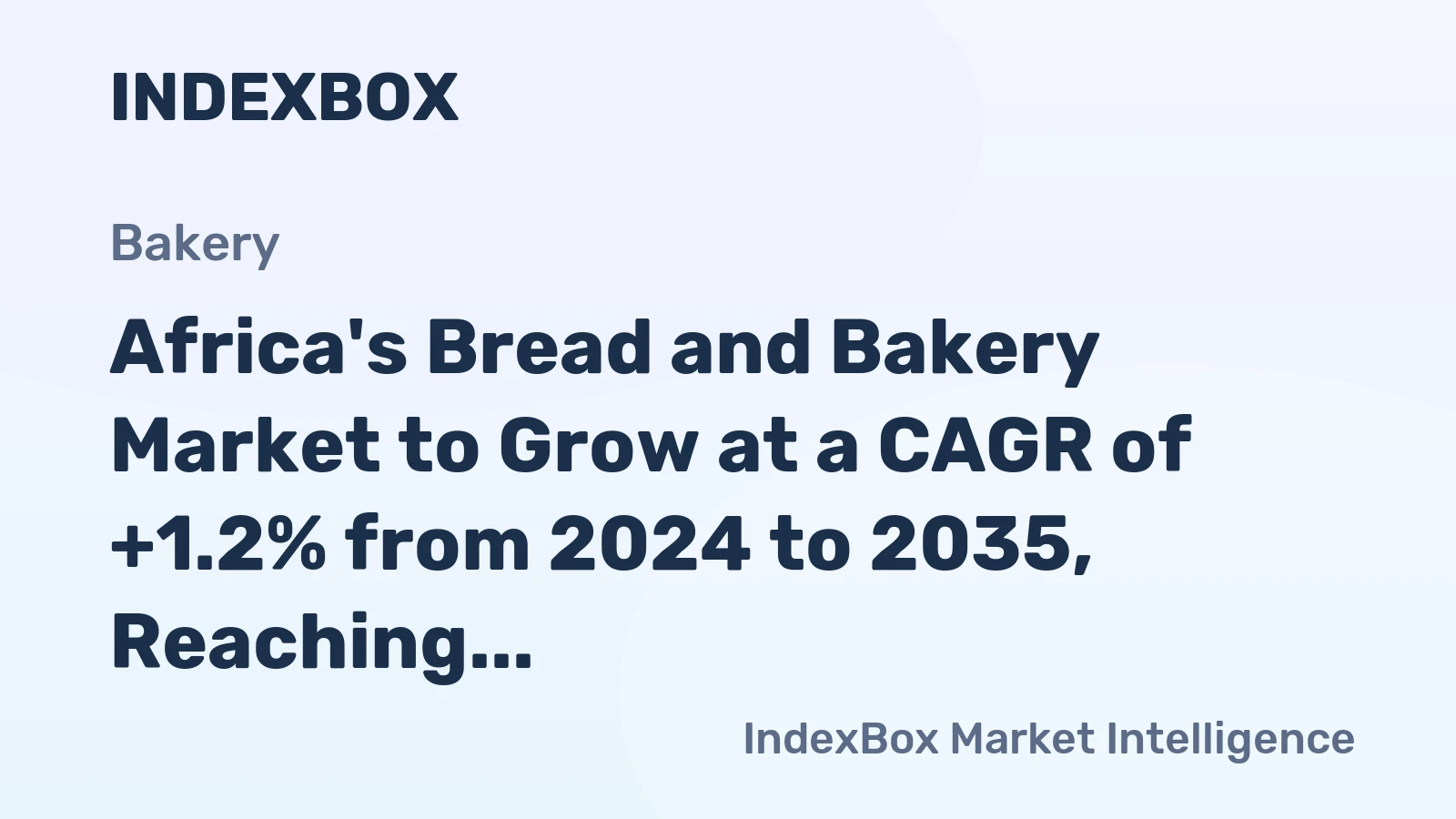 Africa's Bread and Bakery Market to Grow at a CAGR of +1.2% from 2024 to 2035, Reaching $166.7B