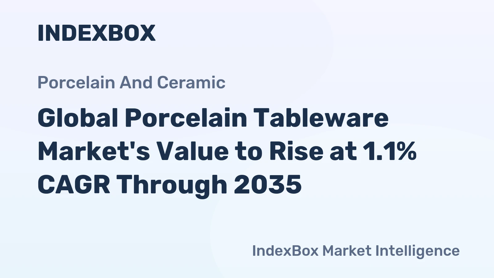 Global Porcelain Tableware Market's Value to Rise at 1.1% CAGR Through 2035