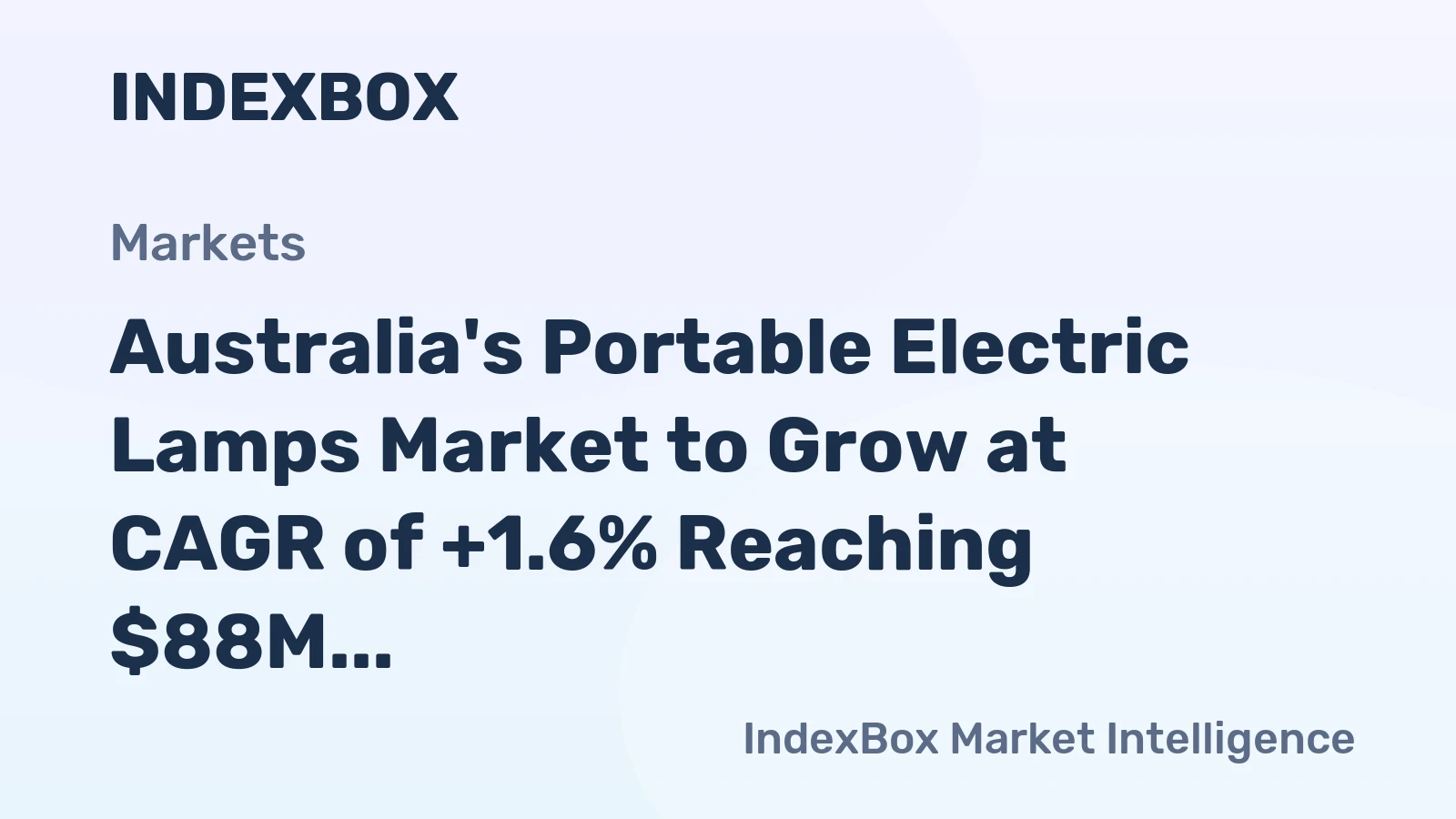 Australia's Portable Electric Lamps Market to Grow at CAGR of +1.6% Reaching $88M by 2035