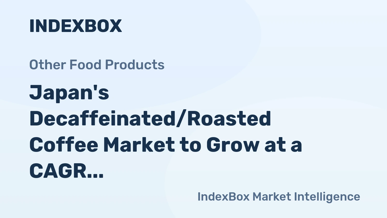 Japan's Decaffeinated/Roasted Coffee Market to Grow at a CAGR of +2.1% over the Next Decade