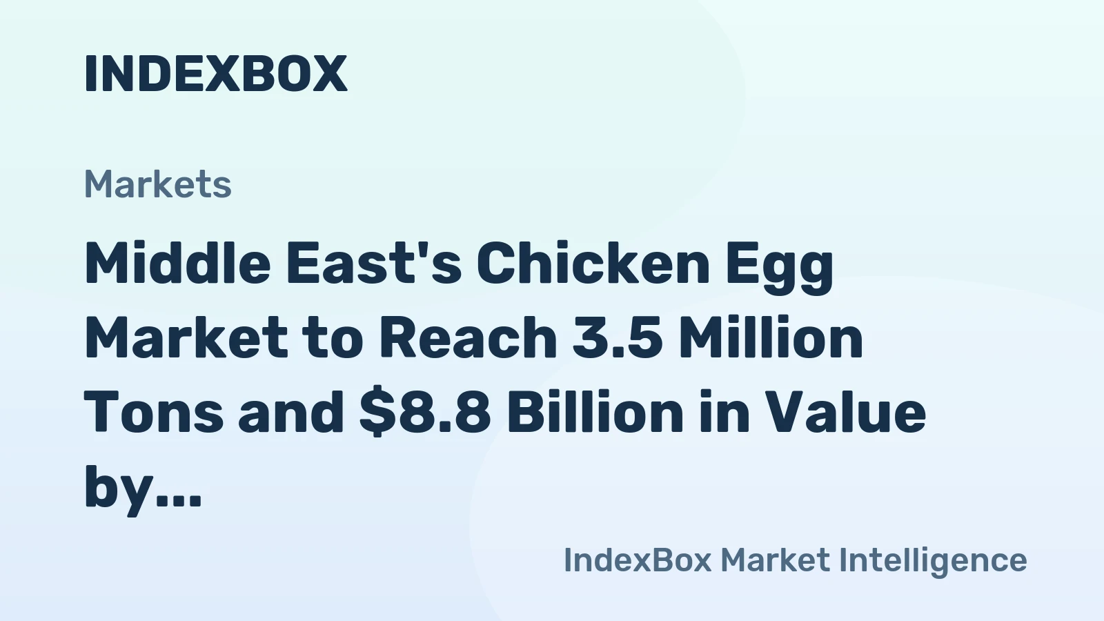 Middle East's Chicken Egg Market to Reach 3.5 Million Tons and $8.8 Billion in Value by 2035