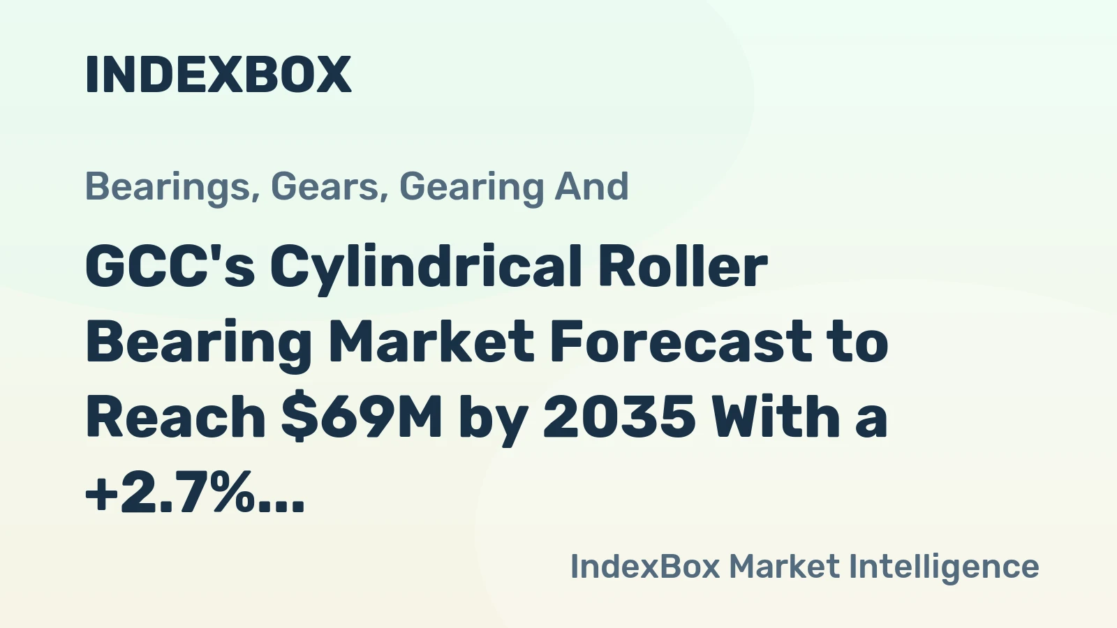 GCC's Cylindrical Roller Bearing Market Forecast to Reach $69M by 2035 With a +2.7% Value CAGR