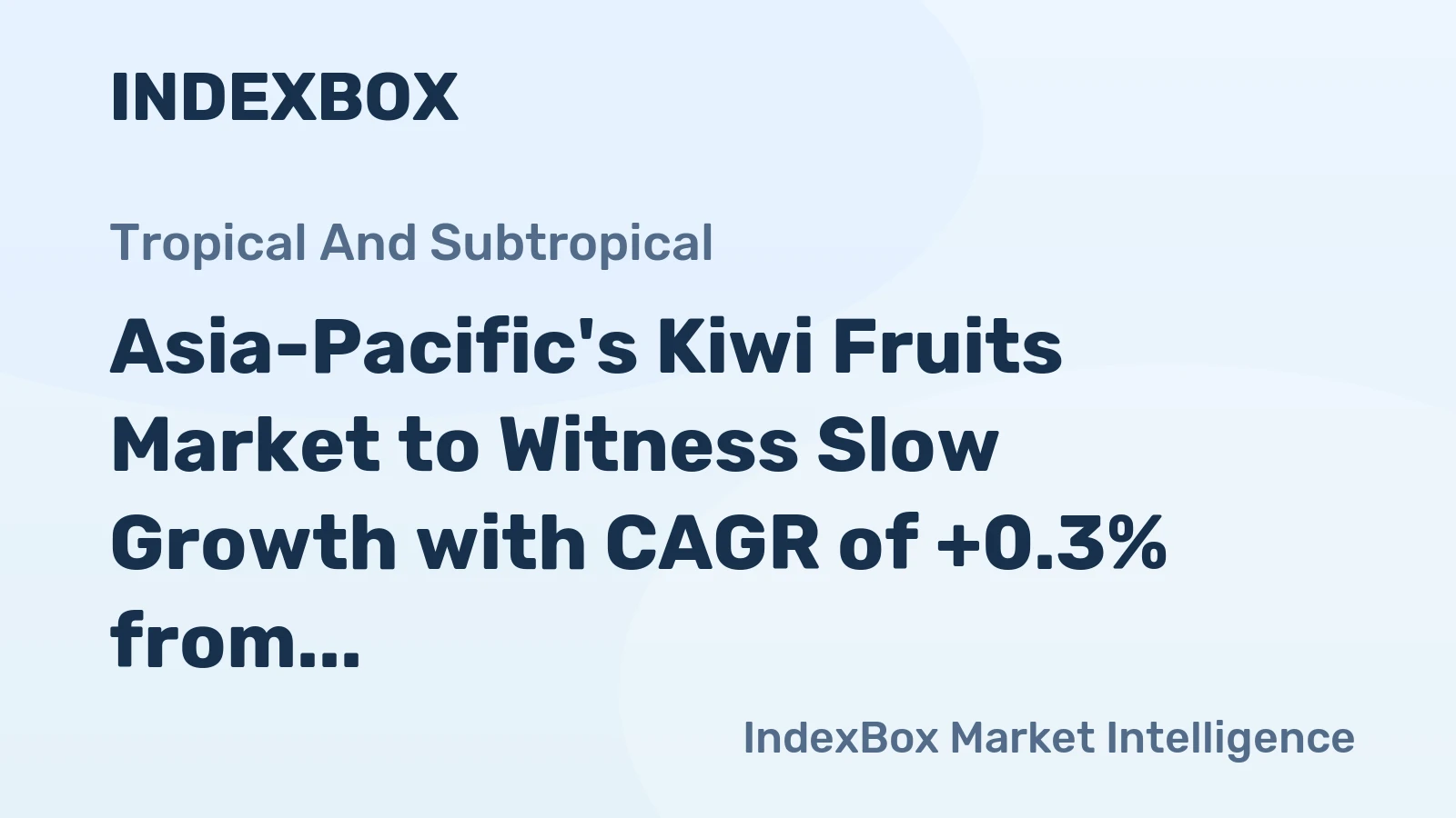 Asia-Pacific's Kiwi Fruits Market to Witness Slow Growth with CAGR of +0.3% from 2024 to 2035