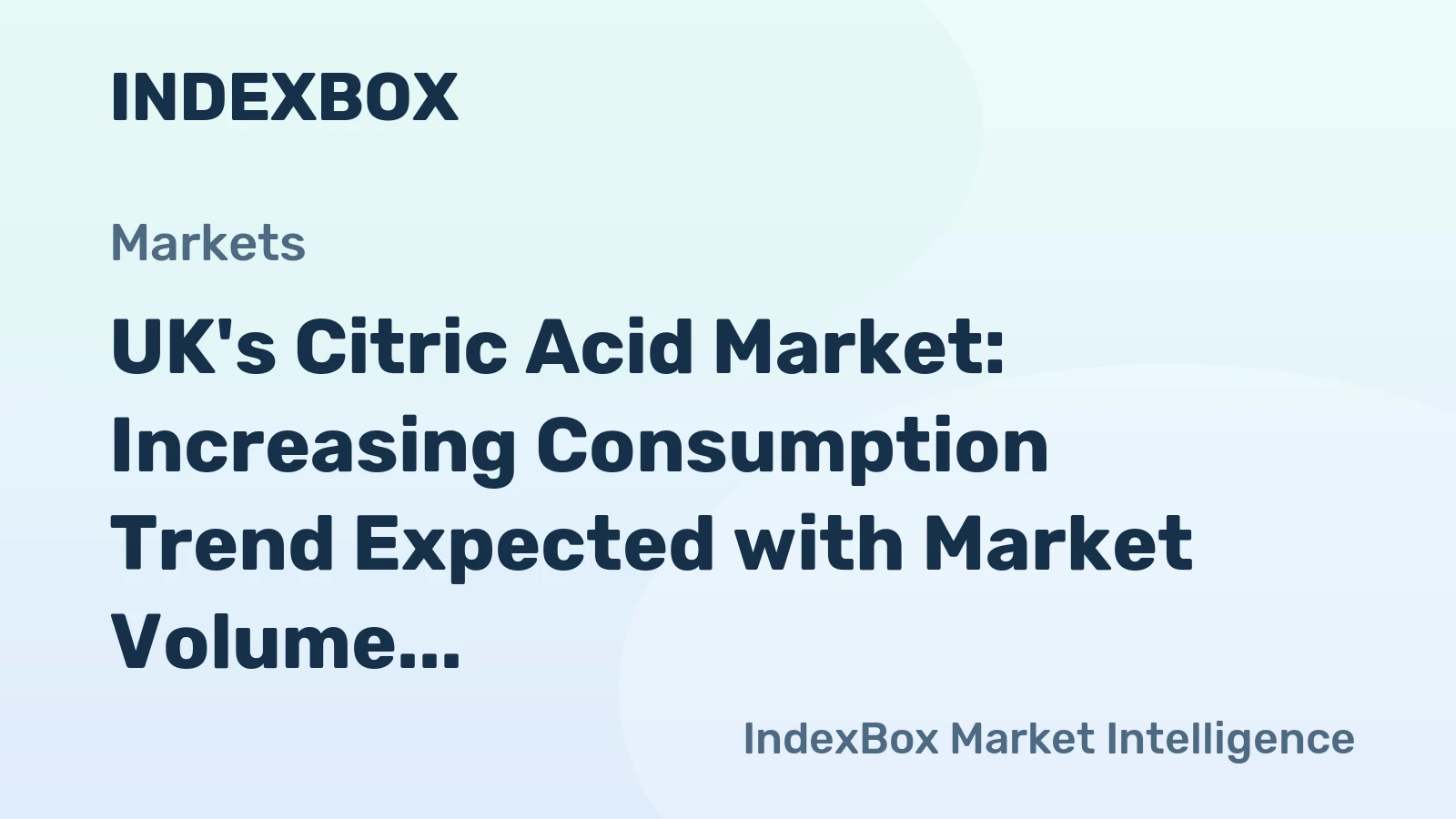 UK's Citric Acid Market: Increasing Consumption Trend Expected with Market Volume to Reach 50K Tons and Value to Hit $95M by 2035