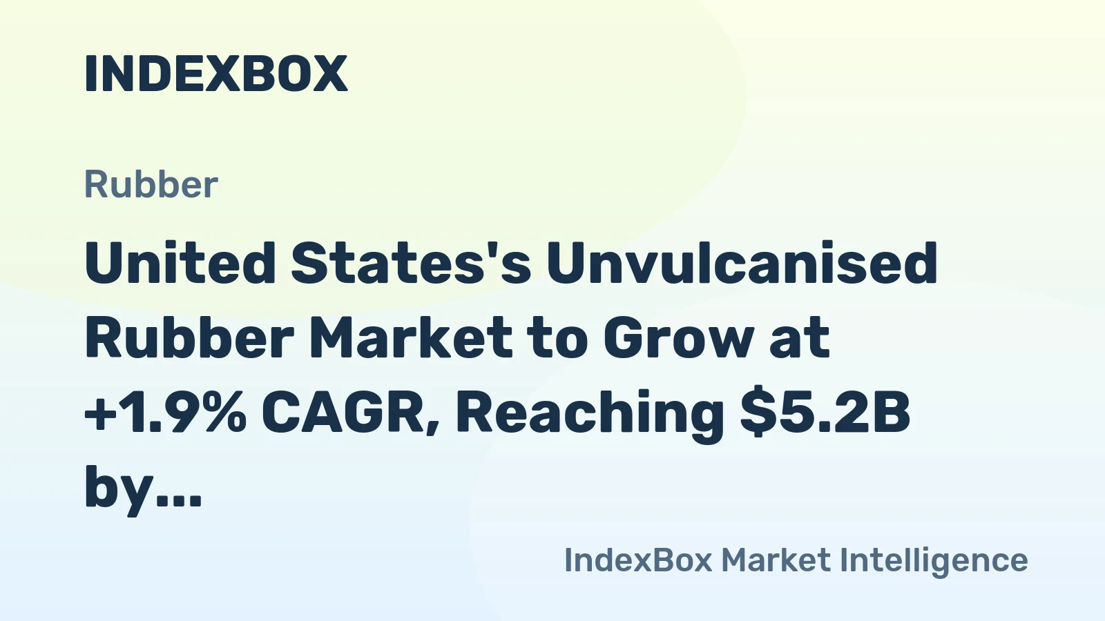United States's Unvulcanised Rubber Market to Grow at +1.9% CAGR, Reaching $5.2B by 2035