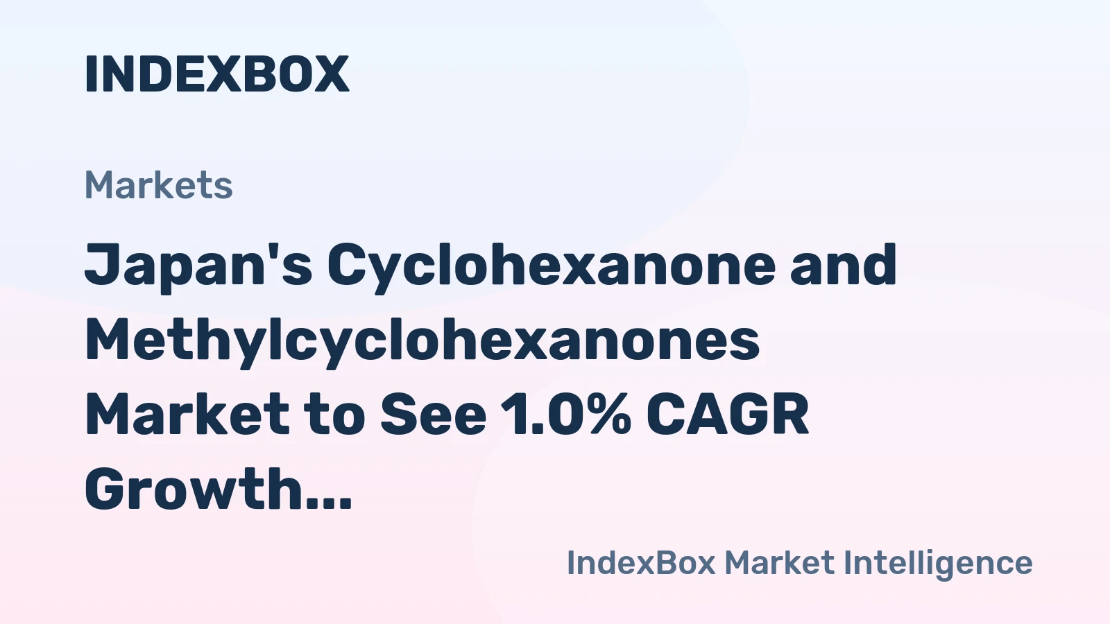 Japan's Cyclohexanone and Methylcyclohexanones Market to See 1.0% CAGR Growth from 2024 to 2035