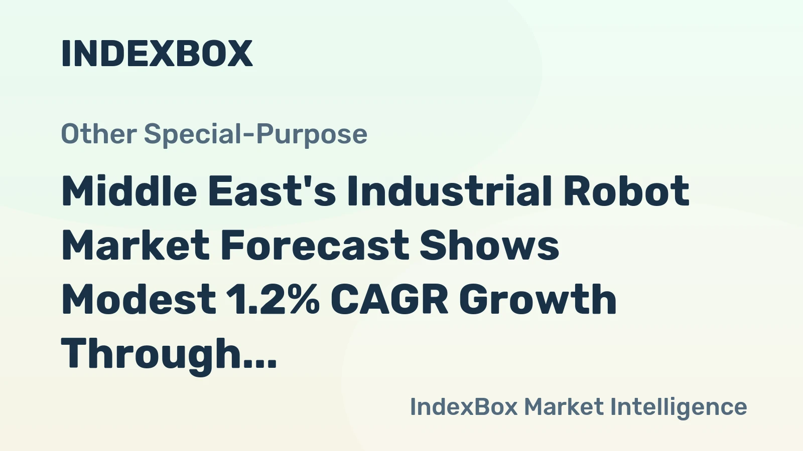 Middle East's Industrial Robot Market Forecast Shows Modest 1.2% CAGR Growth Through 2035