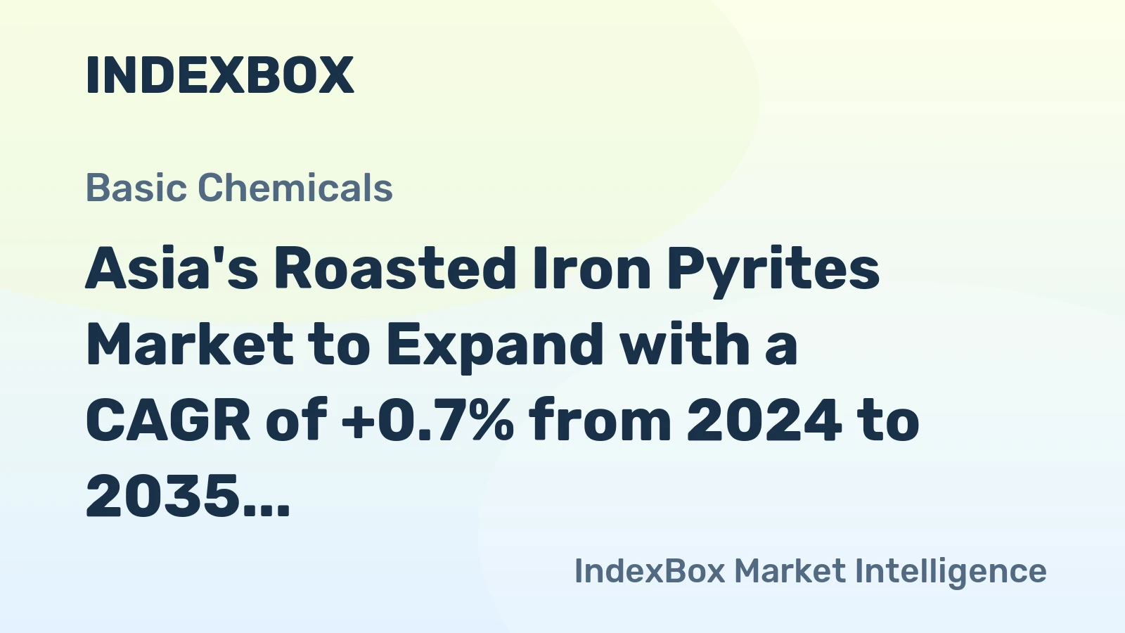 Asia's Roasted Iron Pyrites Market to Expand with a CAGR of +0.7% from 2024 to 2035, Reaching $186M
