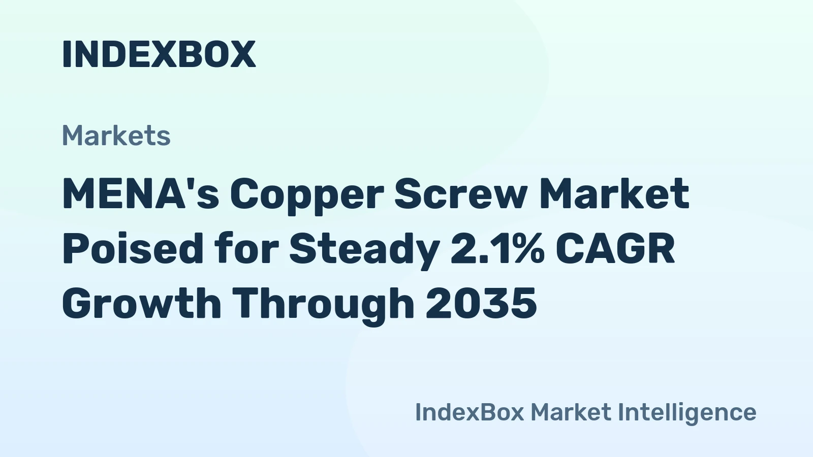 MENA's Copper Screw Market Poised for Steady 2.1% CAGR Growth Through 2035