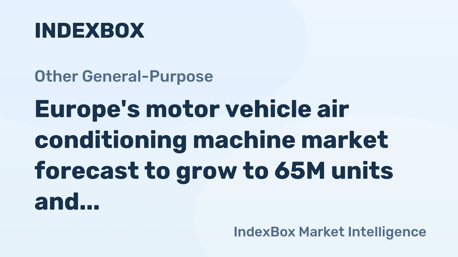 Europe's motor vehicle air conditioning machine market forecast to grow to 65M units and $24.5B in value by 2035, driven by sustained demand.
