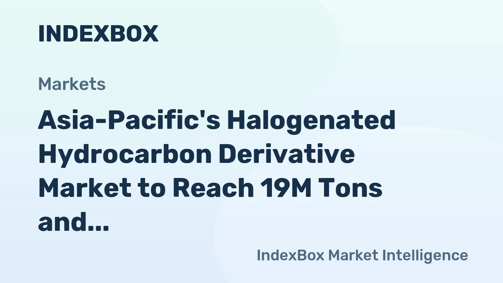 Asia-Pacific's Halogenated Hydrocarbon Derivative Market to Reach 19M Tons and $30.8B by 2035
