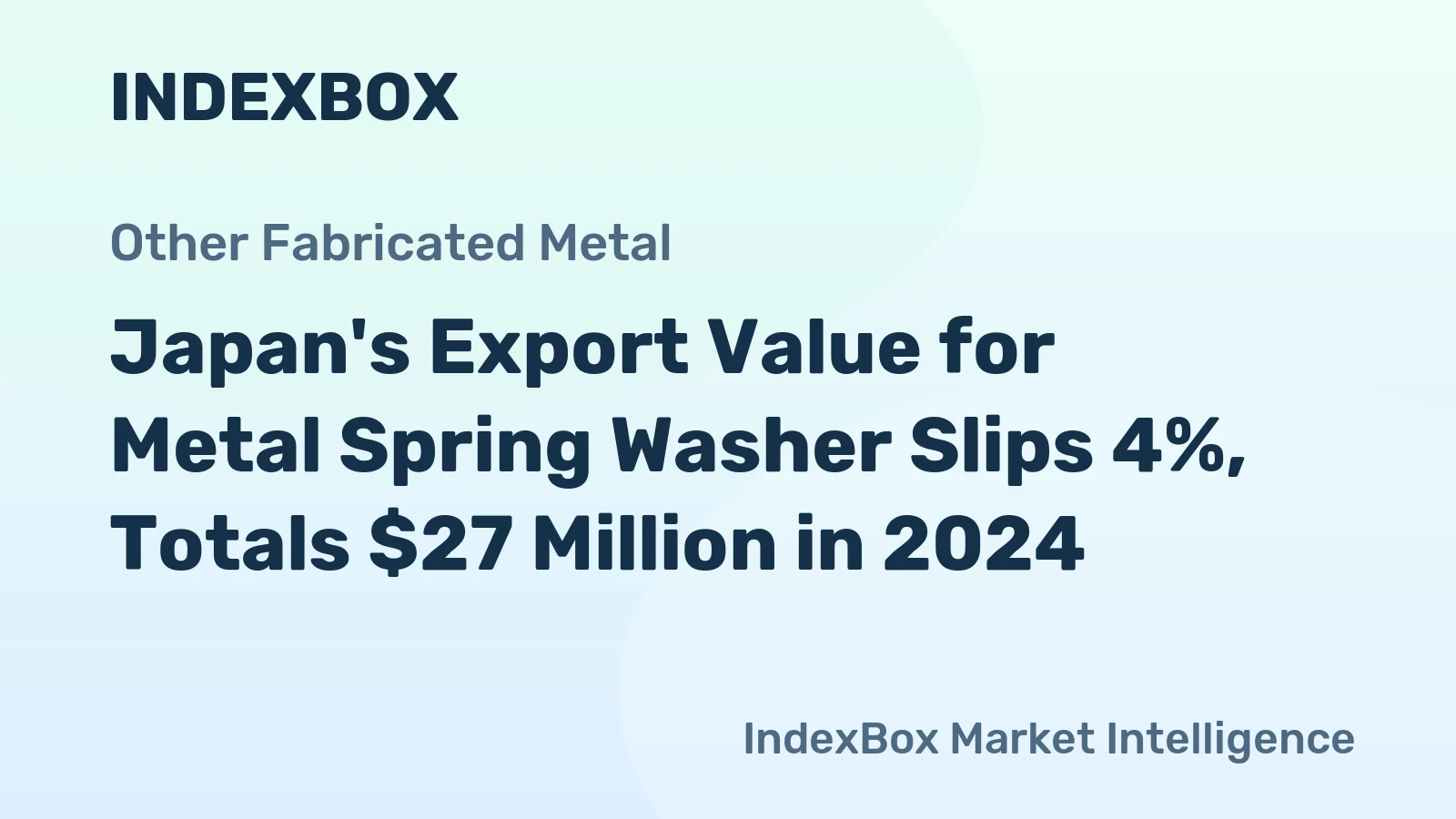 Japan's Export Value for Metal Spring Washer Slips 4%, Totals $27 Million in 2024