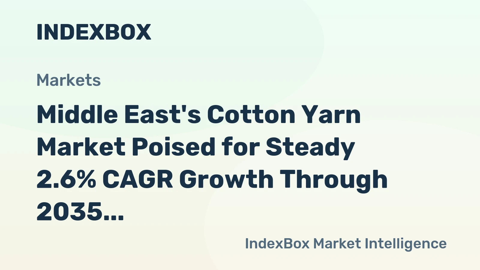 Middle East's Cotton Yarn Market Poised for Steady 2.6% CAGR Growth Through 2035