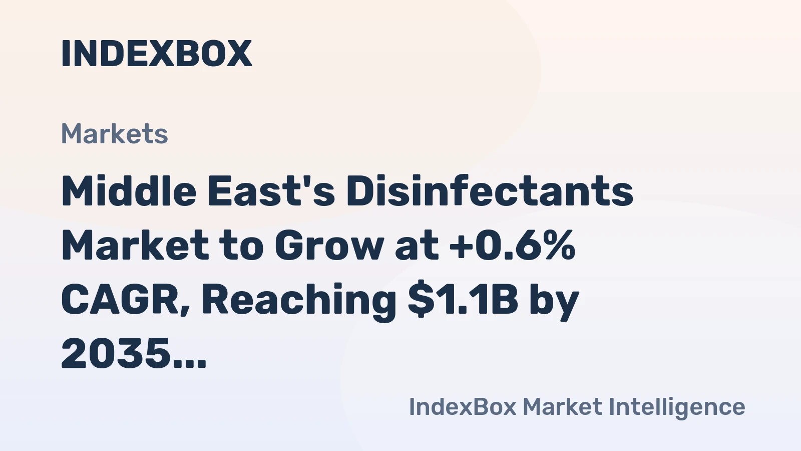 Middle East's Disinfectants Market to Grow at +0.6% CAGR, Reaching $1.1B by 2035