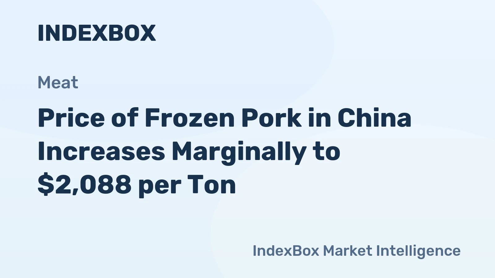 Price of Frozen Pork in China Increases Marginally to $2,088 per Ton