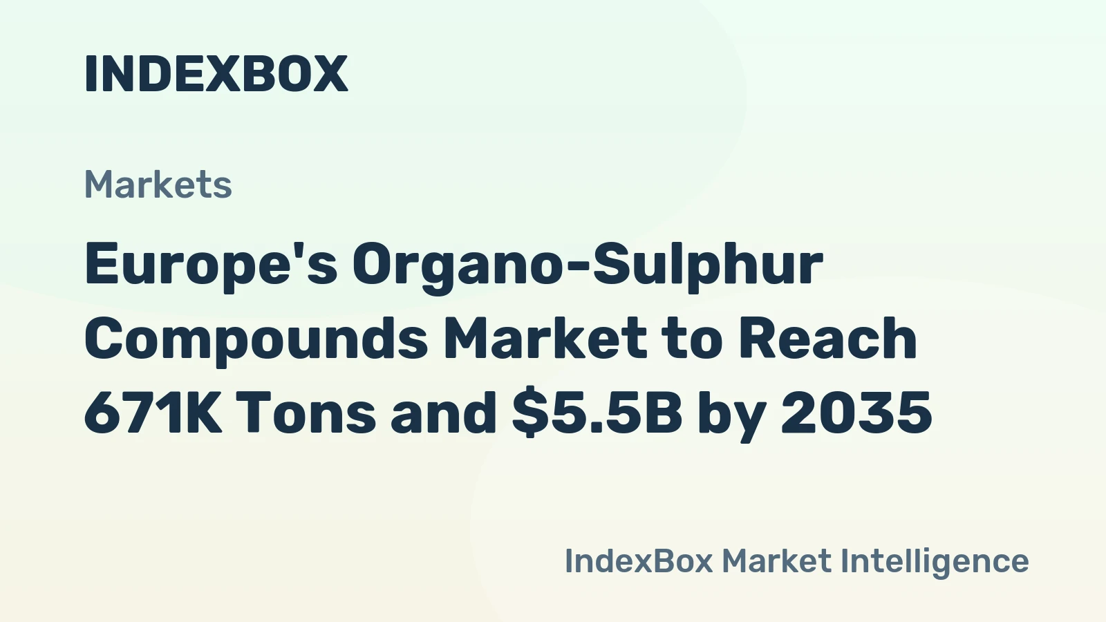 Europe's Organo-Sulphur Compounds Market to Reach 671K Tons and $5.5B by 2035