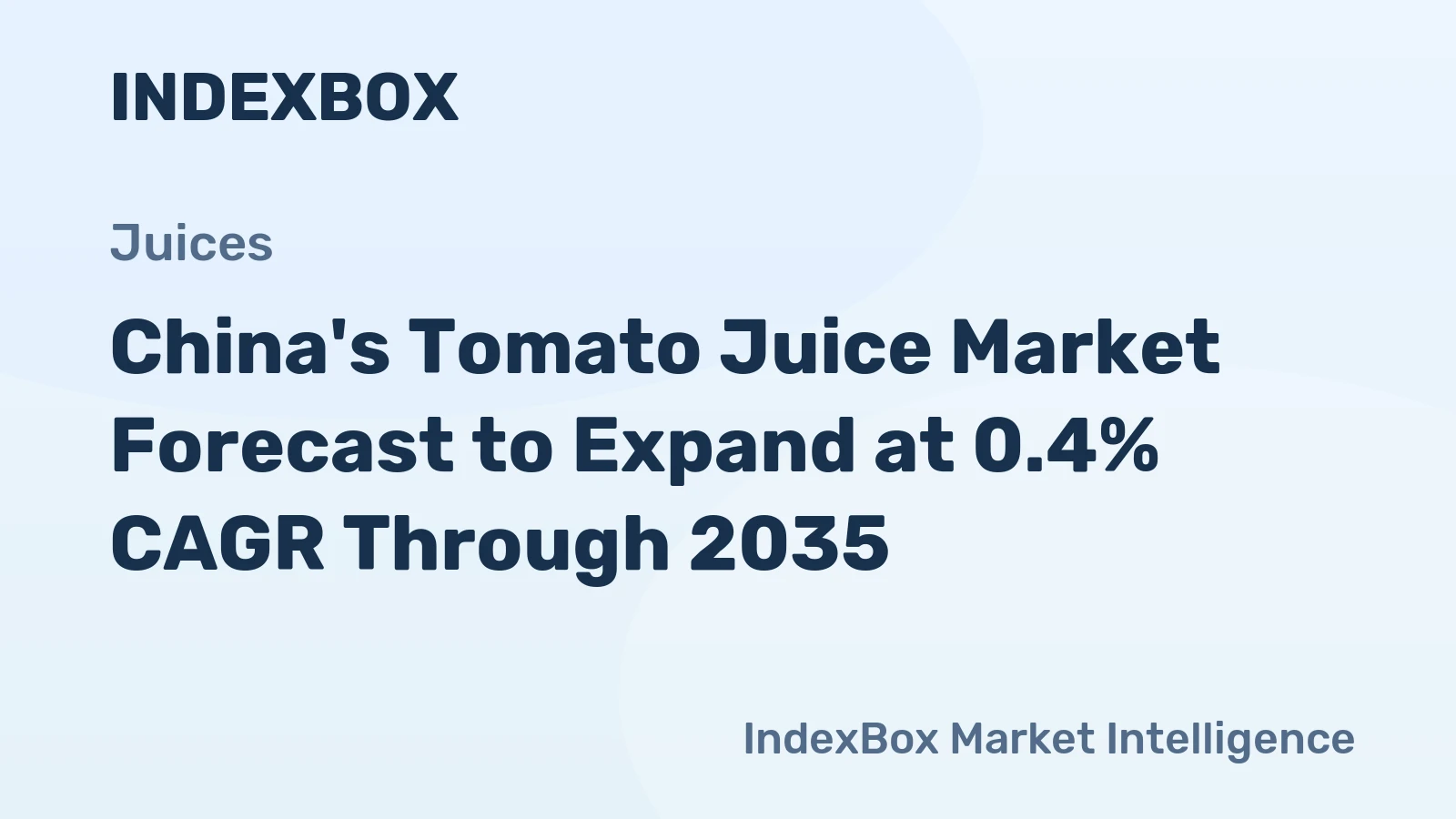 China's Tomato Juice Market Forecast to Expand at 0.4% CAGR Through 2035