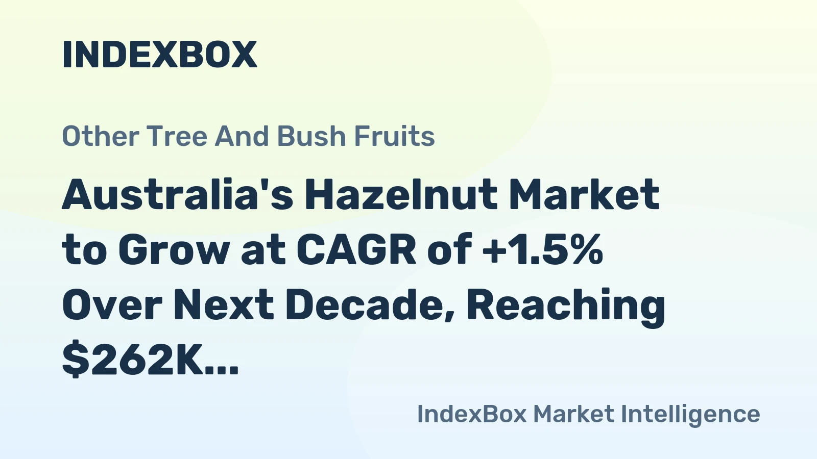 Australia's Hazelnut Market to Grow at CAGR of +1.5% Over Next Decade, Reaching $262K by 2035