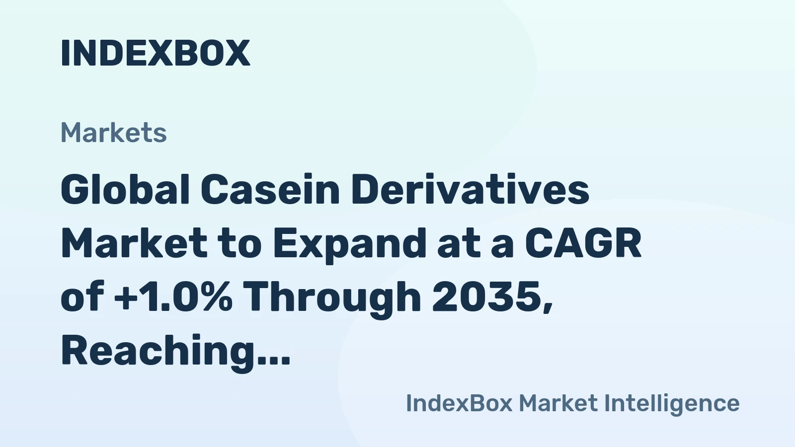 Global Casein Derivatives Market to Expand at a CAGR of +1.0% Through 2035, Reaching $3.7B in Value