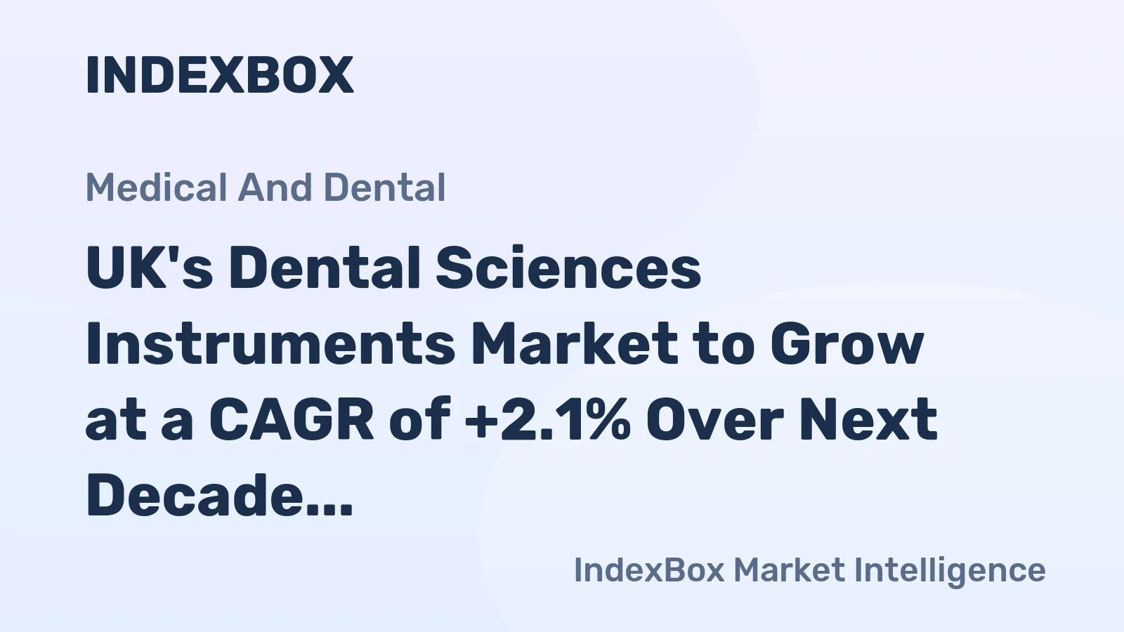 UK's Dental Sciences Instruments Market to Grow at a CAGR of +2.1% Over Next Decade