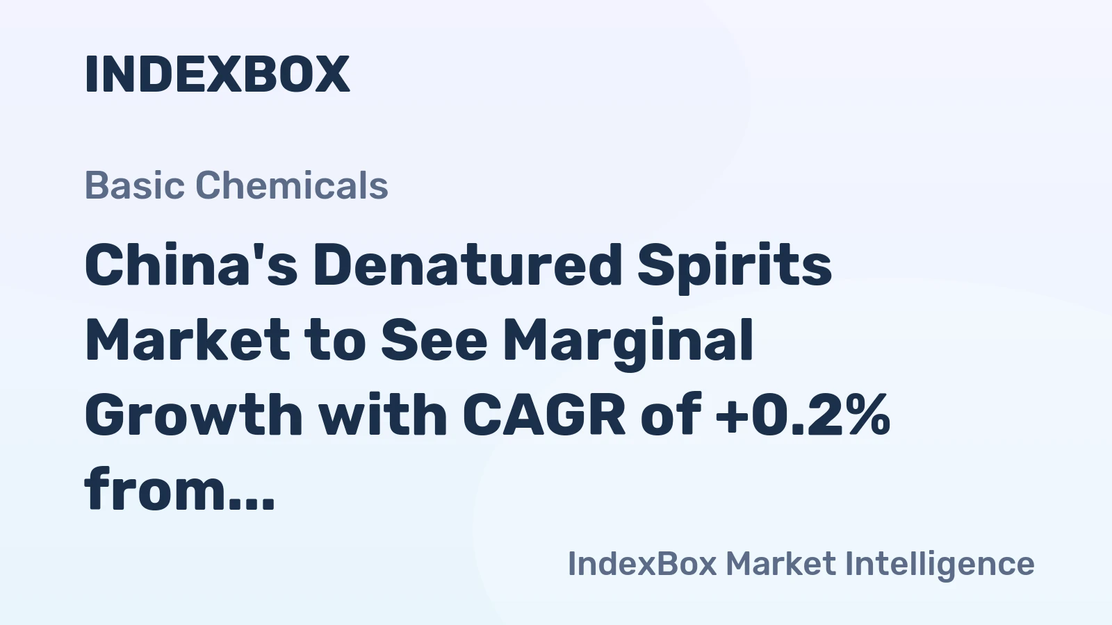 China's Denatured Spirits Market to See Marginal Growth with CAGR of +0.2% from 2024 to 2035