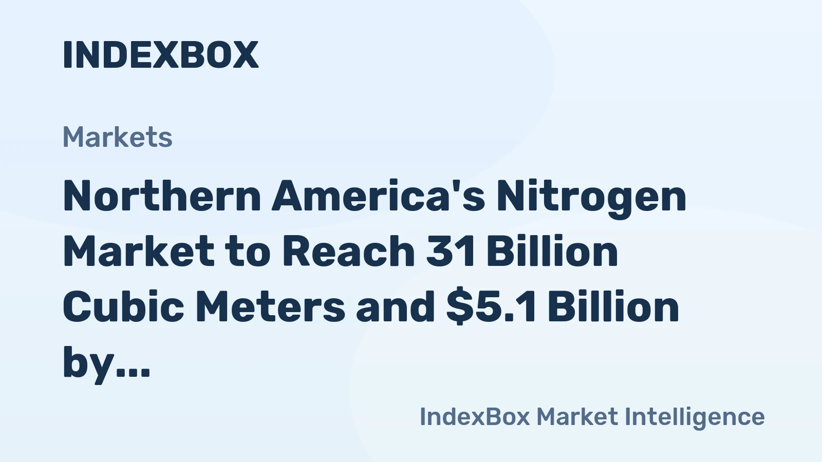 Northern America's Nitrogen Market to Reach 31 Billion Cubic Meters and $5.1 Billion by 2035