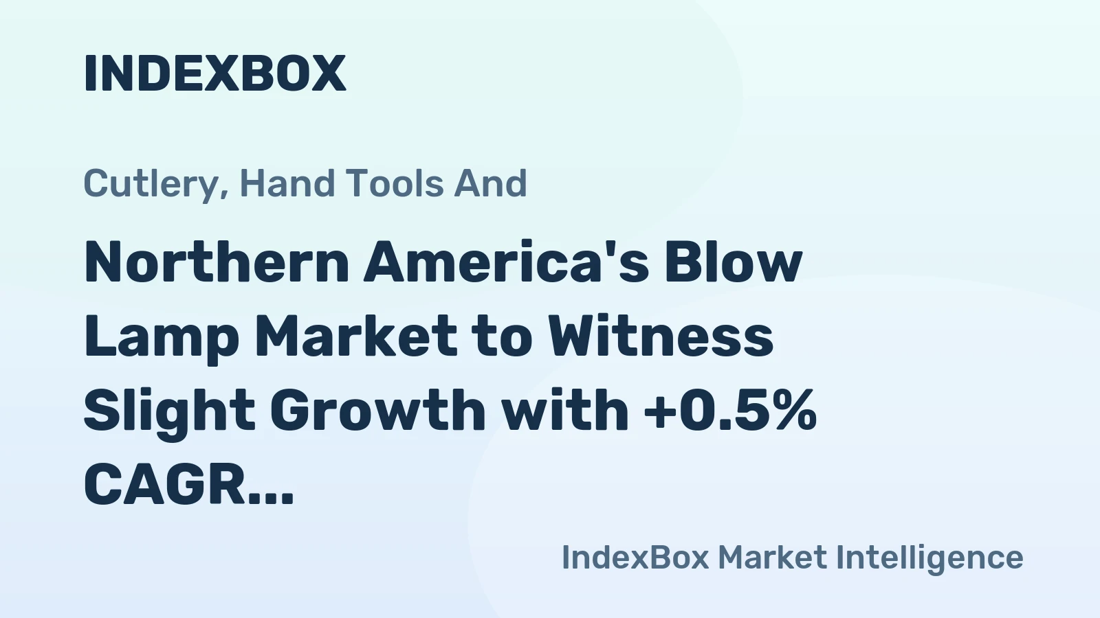 Northern America's Blow Lamp Market to Witness Slight Growth with +0.5% CAGR