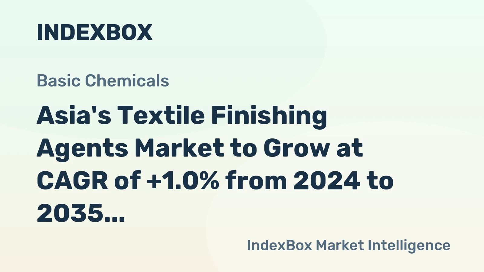 Asia's Textile Finishing Agents Market to Grow at CAGR of +1.0% from 2024 to 2035, Reaching 5.2M Tons