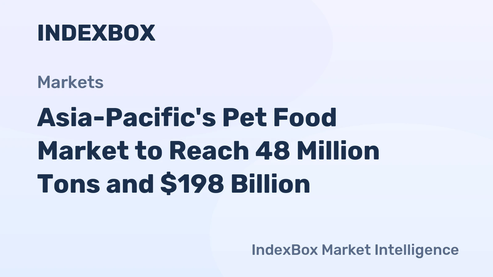 Asia-Pacific's Pet Food Market to Reach 48 Million Tons and $198 Billion